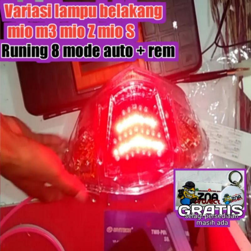 Jual stoplamp variasi (8 mode manual) mio M3 ,mio Z ,mio S , soul 125, mio j ,xride, mio karbu ...