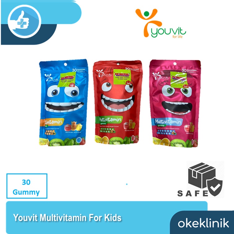 Jual Youvit Multivitamin For Kids Vitamin Anak Pouch Isi 30 Gummy - 1 Bulan | Shopee Indonesia