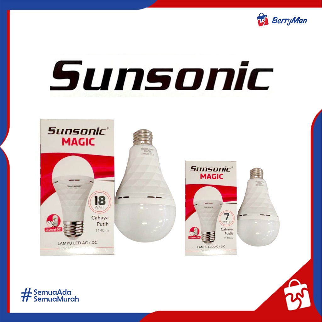 Jual Bohlam Lampu LED Emergency SUNSONIC MAGIC dengan 3 Mode Terang ...