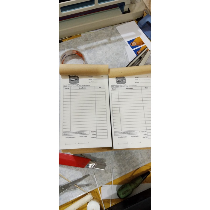 Jual Buku Nota Custom 2 Ply NCR Polos Nota Olshop Nota Kontan Murah isi ...
