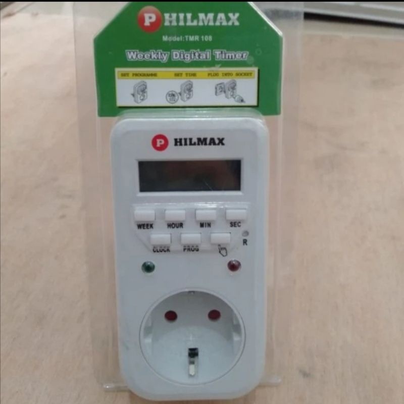 Jual Timer Colok Stop Kontak Digital HILMAX TMR108/Alat Pengatur Waktu ...