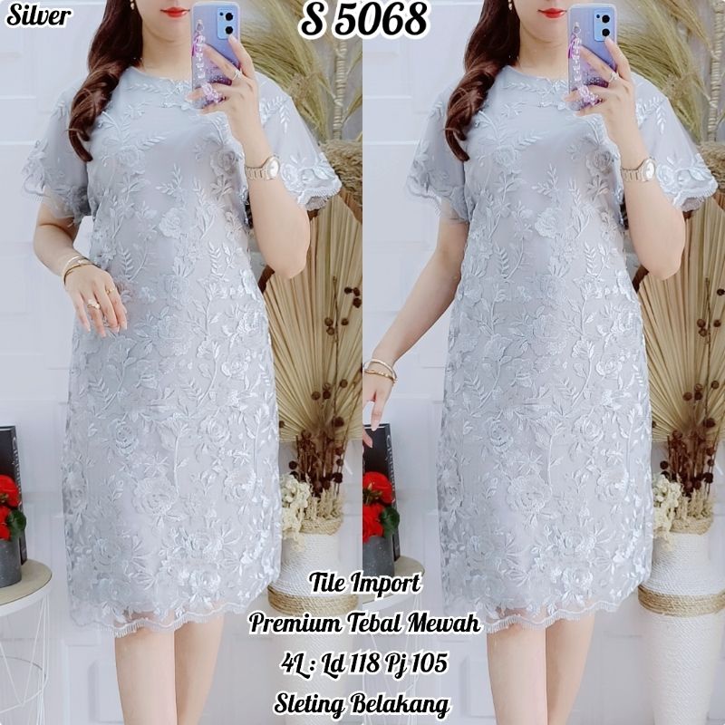Jual S 5068 #Dress Tile Premium 304 Bunga Silver UK 4L | Shopee Indonesia
