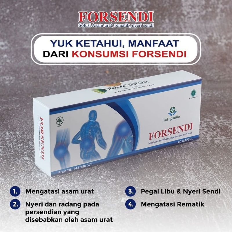 Jual Kapsul Forsendi Obat Herbal Asam Urat dan Nyeri Sendi | Shopee ...
