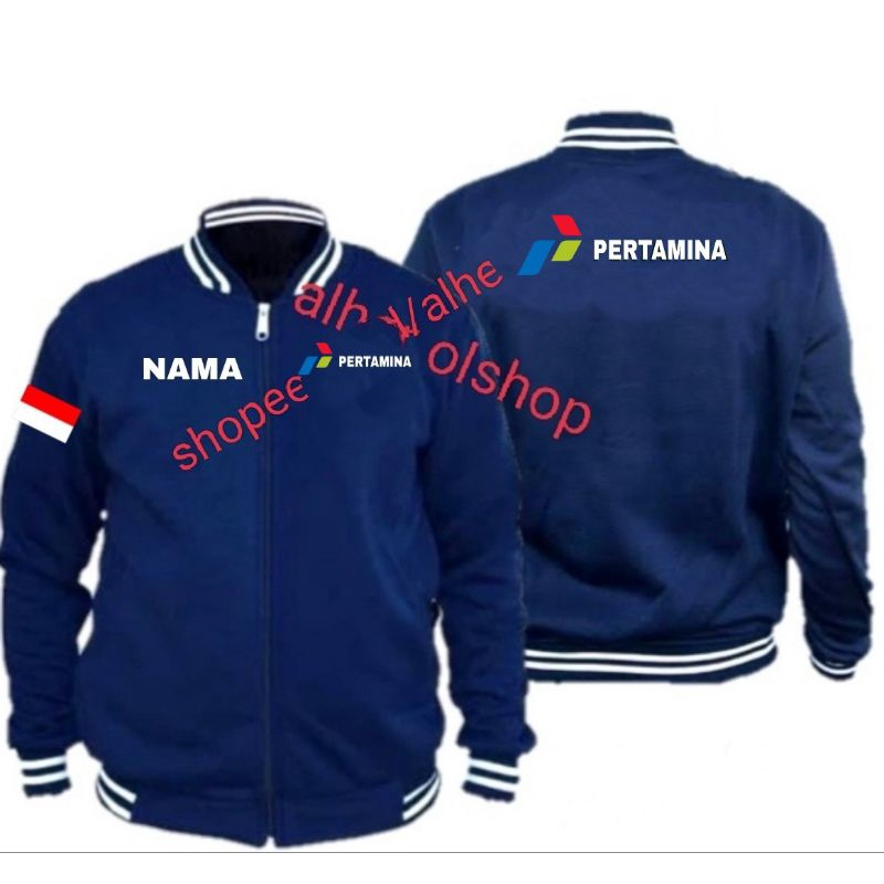 Jual jaket Pertamina Jaket bomber Pertamina jaket baseball Pertamina ...