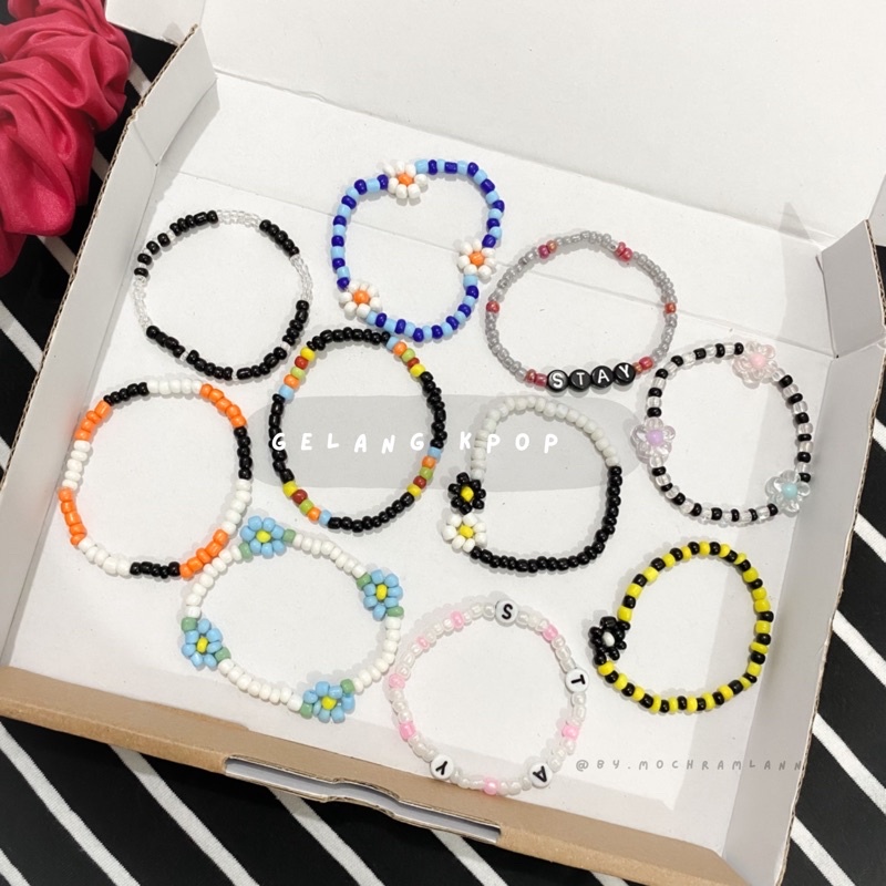 Jual Gelang K-Pop / K-Pop Bracelet / Gelang Manik-Manik Korea / Beads Ring Korea | Shopee Indonesia