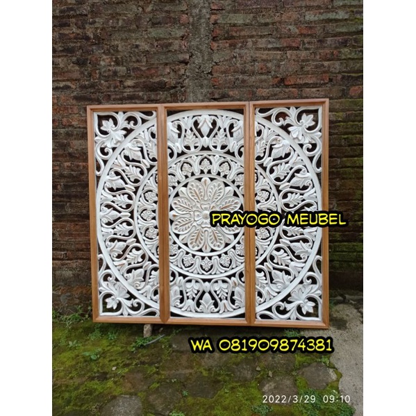 Jual panel hiasan dinding ukiran khas bali kayu jati antik vintage kuno ...