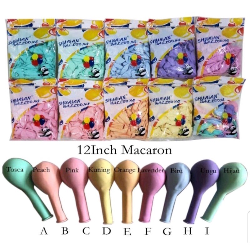 Jual Balon pastel UK 12 inc 100pc satu warna | Shopee Indonesia