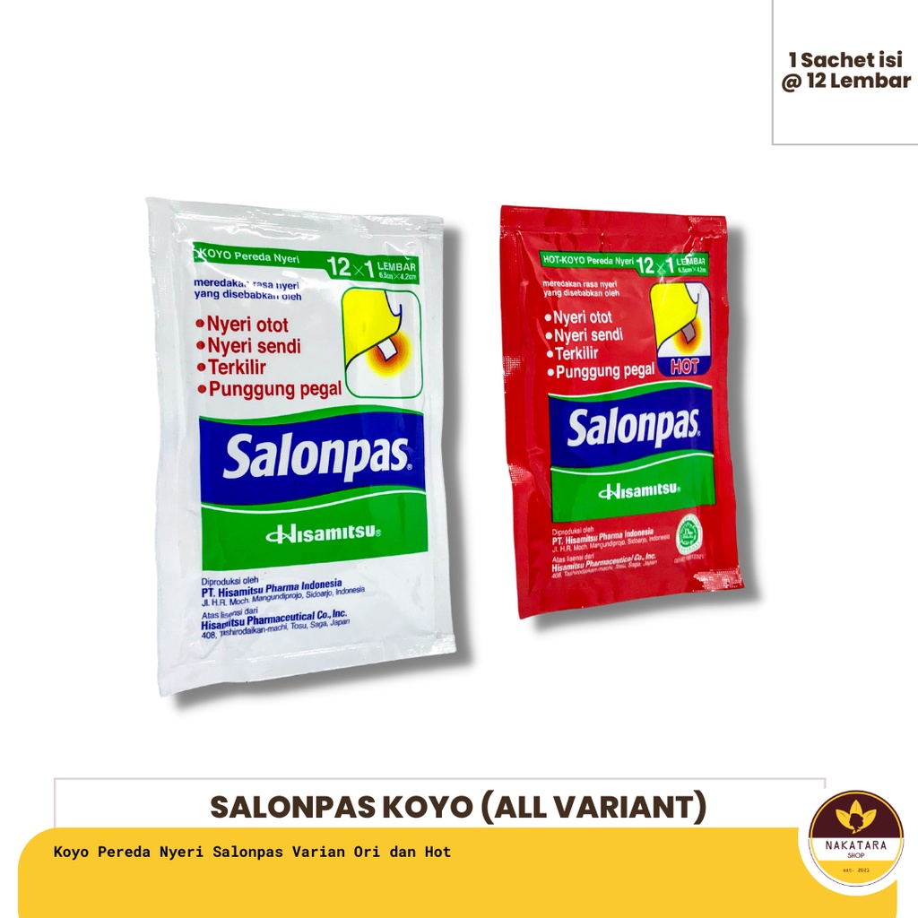 Jual SALONPAS KOYO ISI 12 LEMBAR (SACHETAN) | Shopee Indonesia