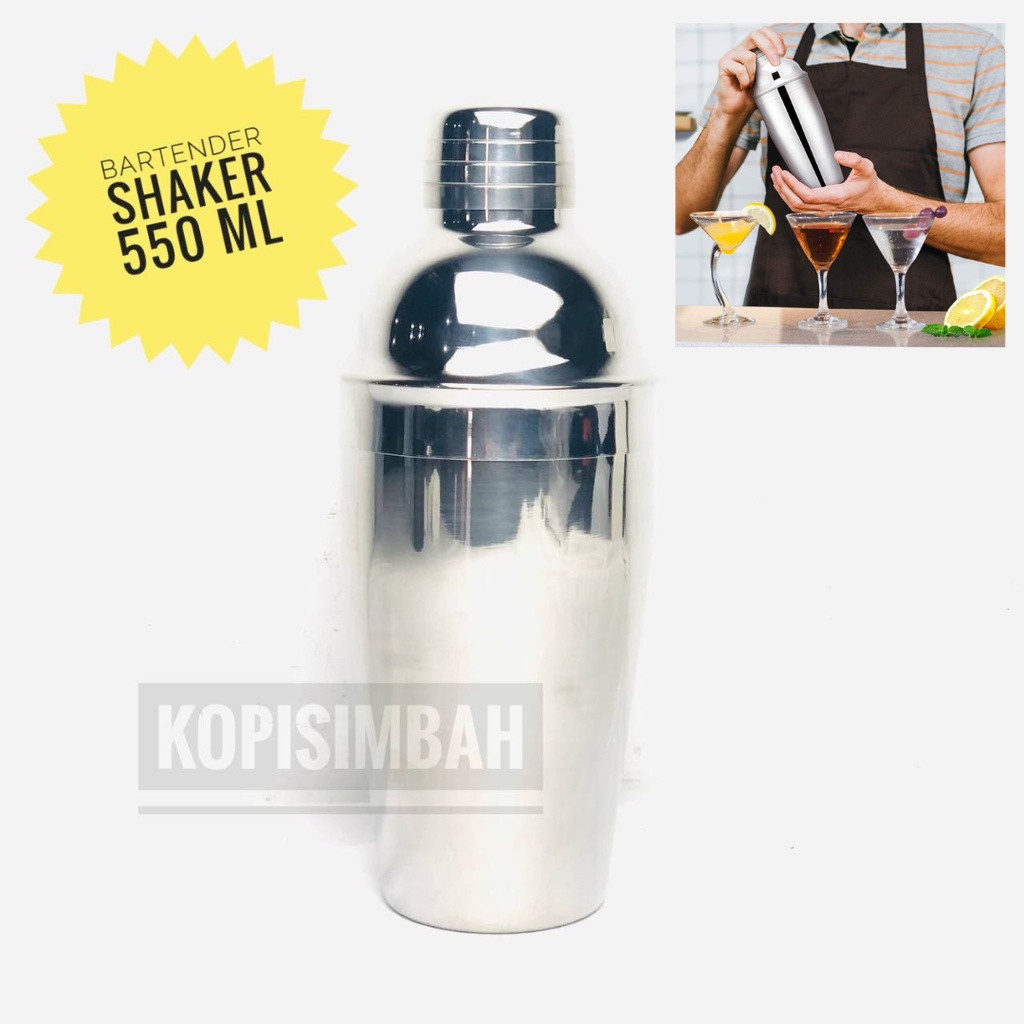 Jual Bartender Shaker Stainless Steel 550 ml Drink Mixer Frappe ...
