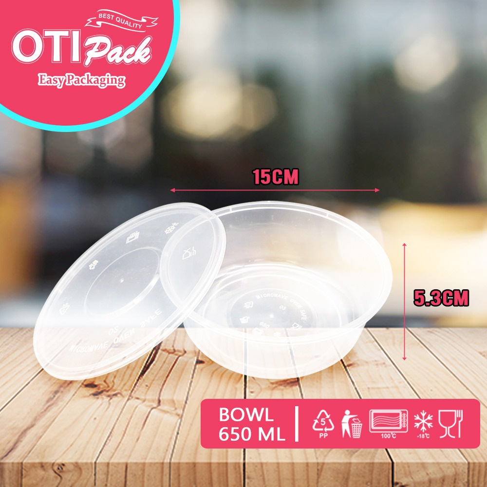 Jual Thinwall tempat makan food container bulat 650ml | Shopee Indonesia