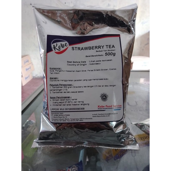 Jual Strawberry Tea KOBE 500gram teh strawberry | Shopee Indonesia