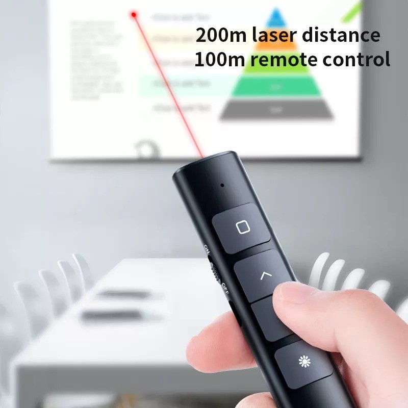 Jual pen laser pointer slim 200m remote wireless presentasi remot ...