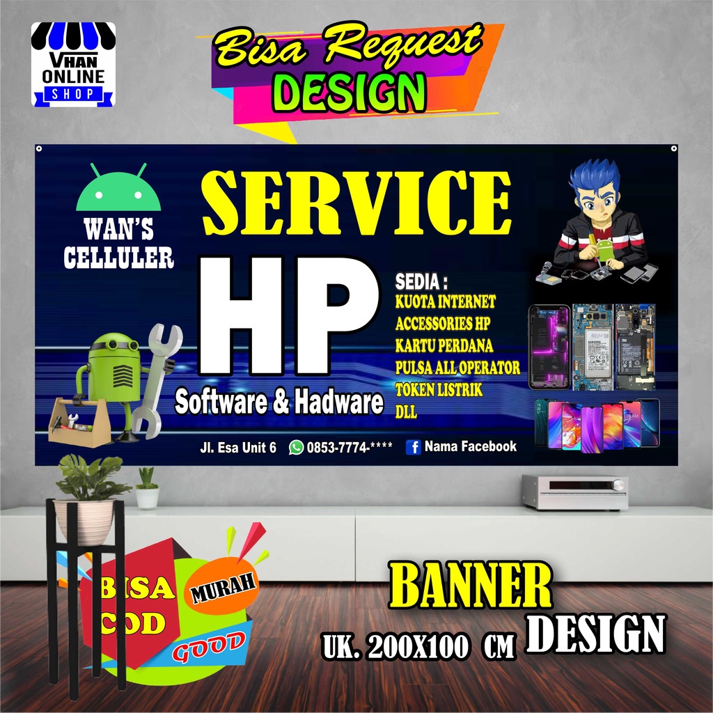 Jual Spanduk Banner Service Handphone, Service HP, Konter Bagus Keren ...