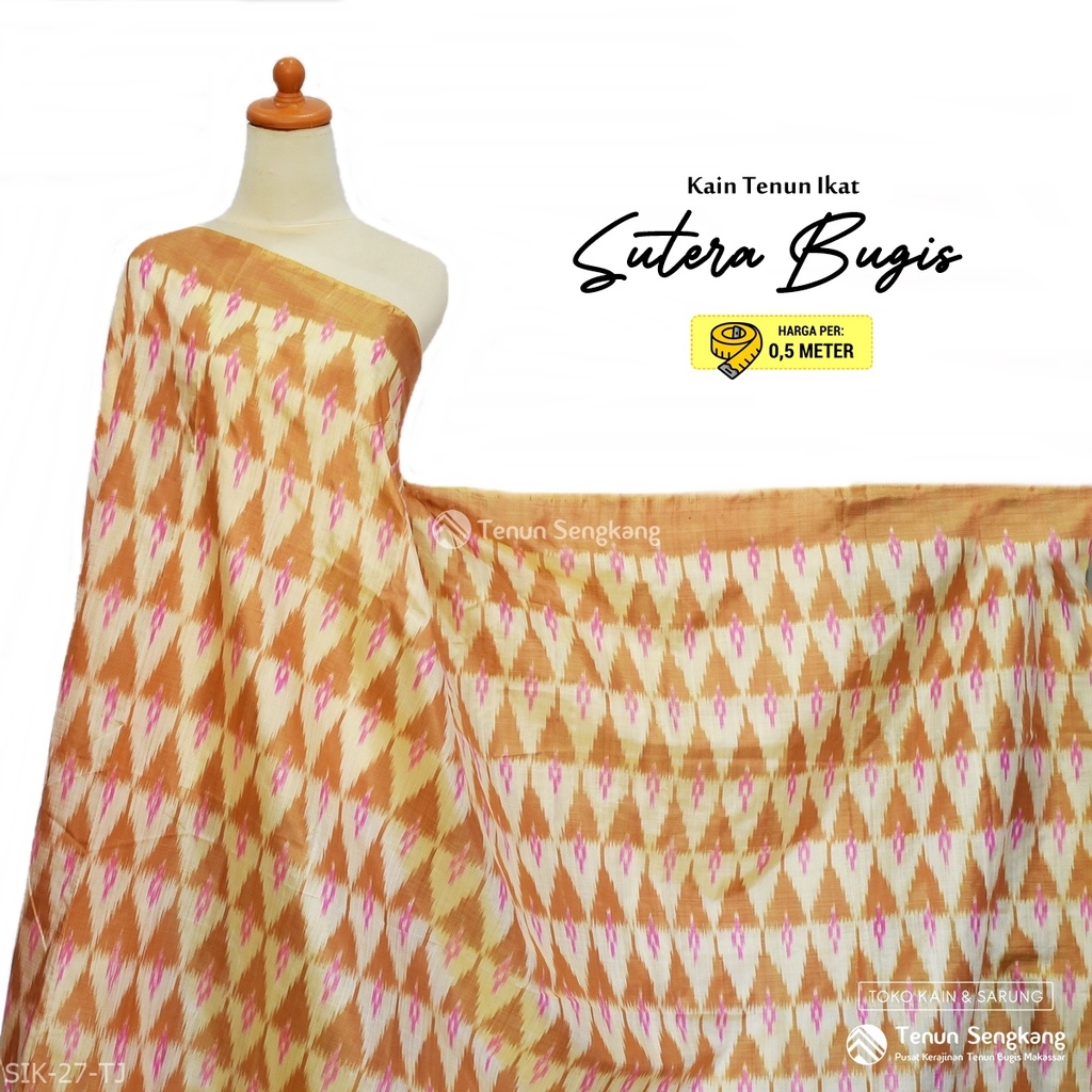 Jual Kain Tenun Ikat Sutra Asli Bugis Makassar Kuning - Tenun Sengkang ...