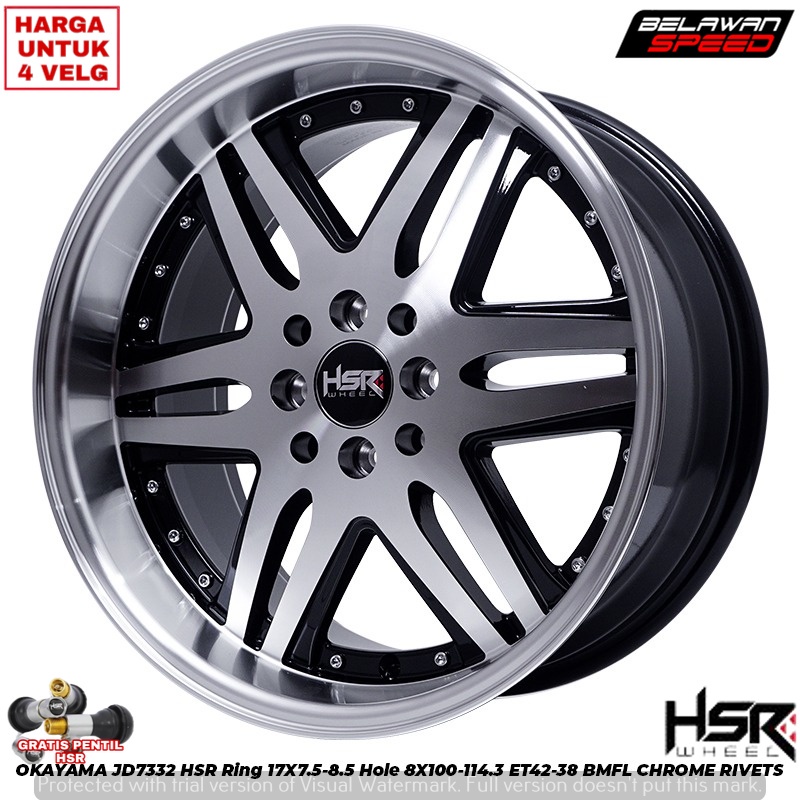 Jual VELG MOBIL RACING RING 17 HSR OKAYAMA RING 17 PCD 4X100/114,3 UNTUK JAZZ YARIS MAZDA2 VIOS ...