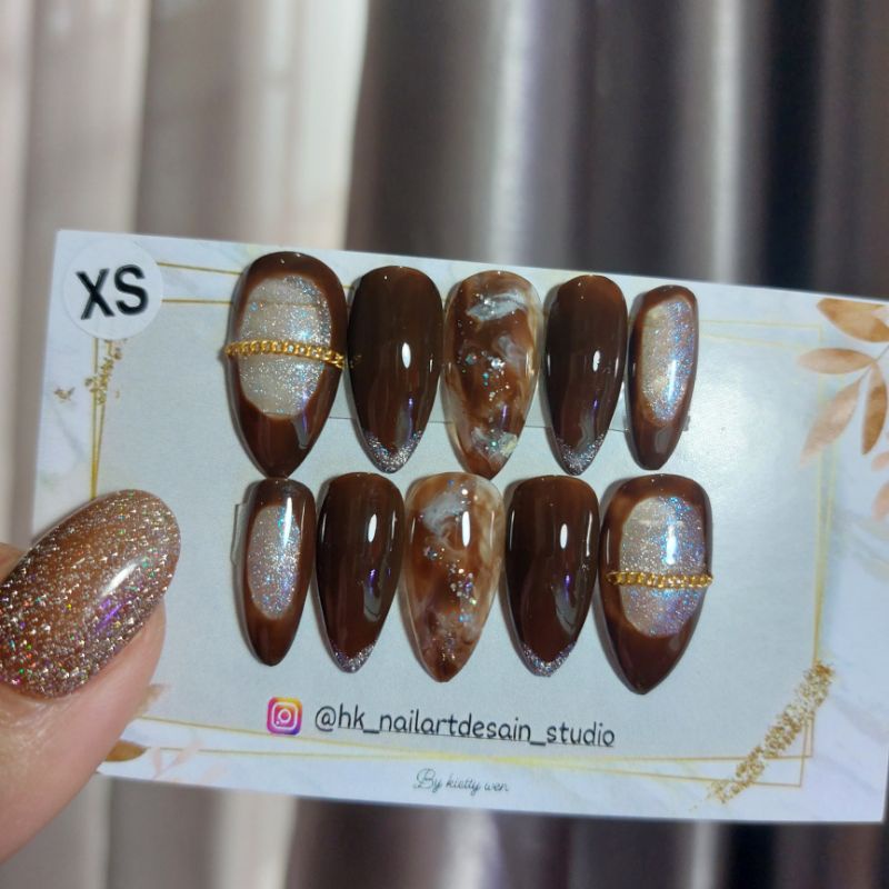 Jual Hk_nail [Ready] wedding nail/press on nail handmade | Shopee Indonesia