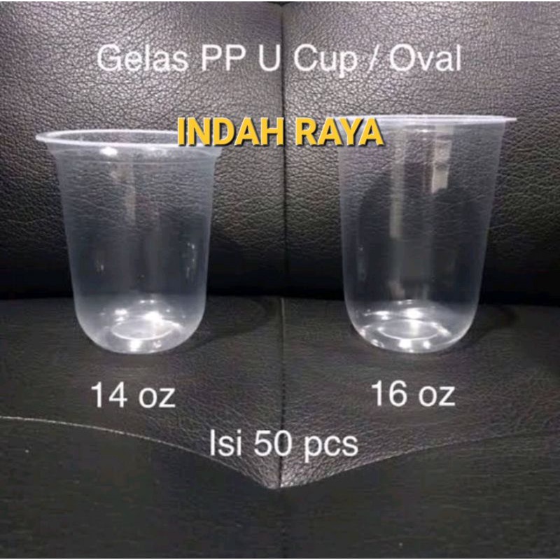 Jual Gelas oval 14oz & 16oz isi 50pcs | Shopee Indonesia