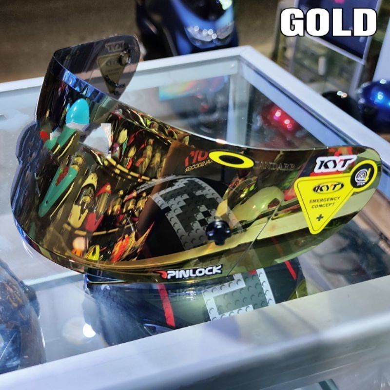 Jual Kaca helm full face flat visor iridium buat helm kyt rc-7/ kyt r10 ...