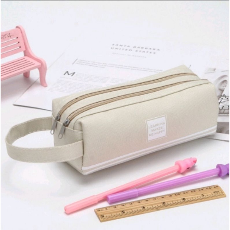 Jual kotak pensil dual Zipper/Dompet pensil dua pouch | Shopee Indonesia