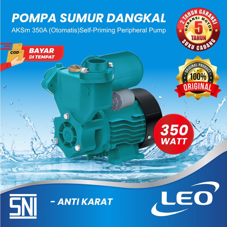 Jual POMPA AIR SUMUR DANGKAL LEO PUMP AKSm 350A & 350 WATT OTOMATIS ...