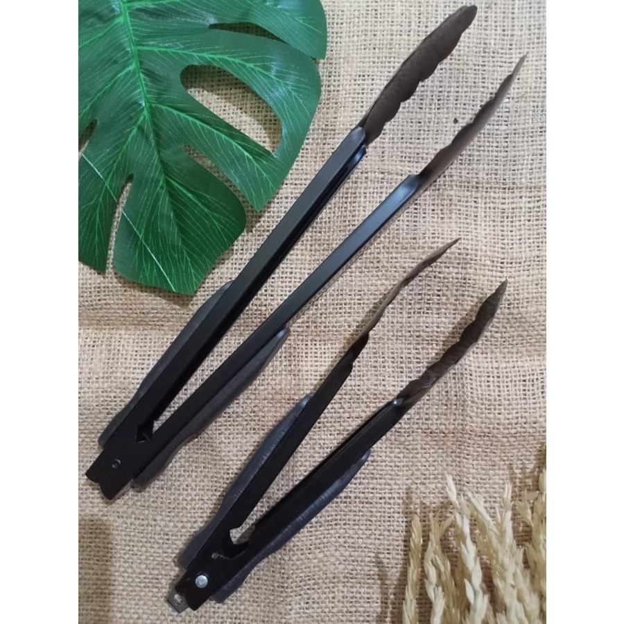 Jual Penjepit Makanan 30cm HITAM Doff Teflon Kuat Elegan Aestetik ...