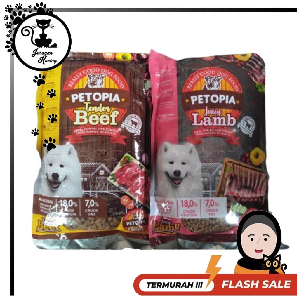 Jual makanan anjing PETOPIA DOG dryfood BEEF / LAMB 7KG (GOSEND/GRAB ...
