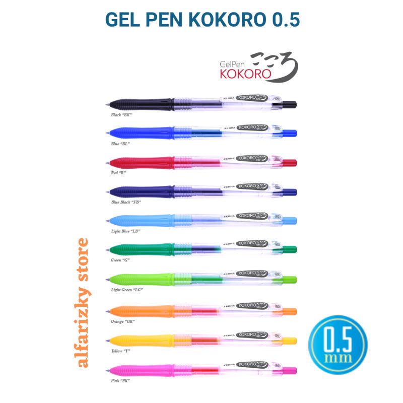 Jual Pulpen KOKORO 0,5 Warna dan Gel Pen Sweet Tinta Hitam | Shopee ...