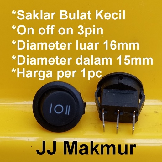 Jual Saklar Bulat Kecil On Off On 3pin - Rocker Bulet Mini Saklar Bulat ...