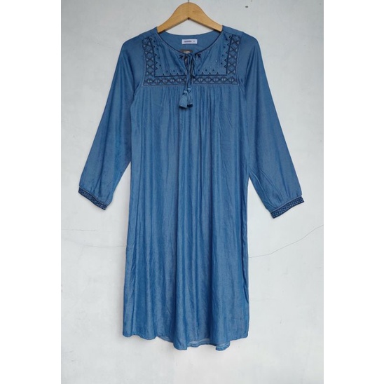 Jual Tunik Details Denim Original Fulltag | Shopee Indonesia