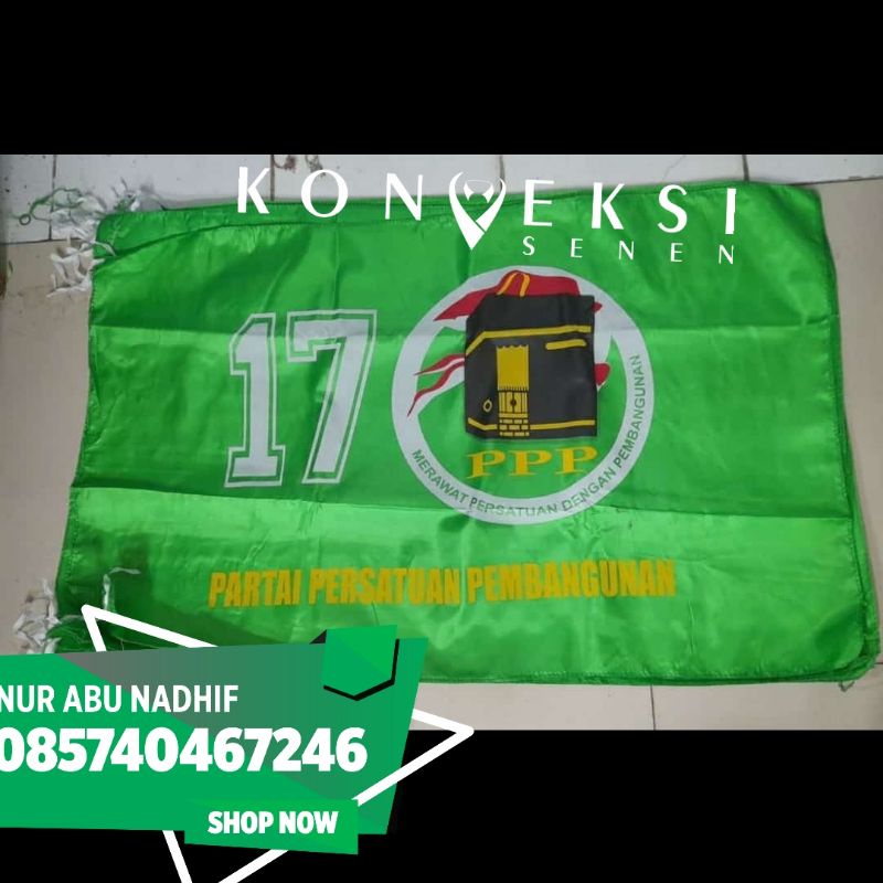 Jual bendera partai PPP terbaru dengan nomor parpol uk 60 x 90 cm ...