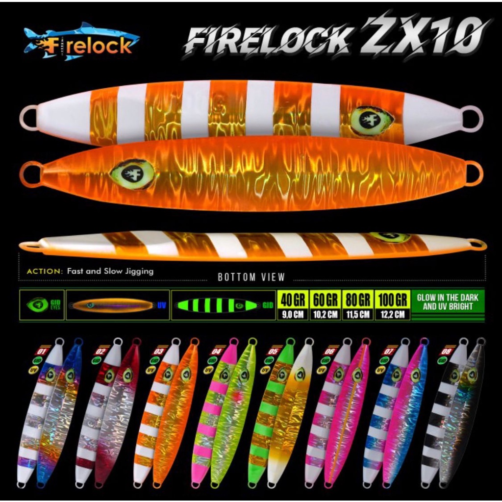 Jual Firelock ZX10 Metal Jig Umpan Pancing Jigging 40 60 80 100 Gram | Shopee Indonesia