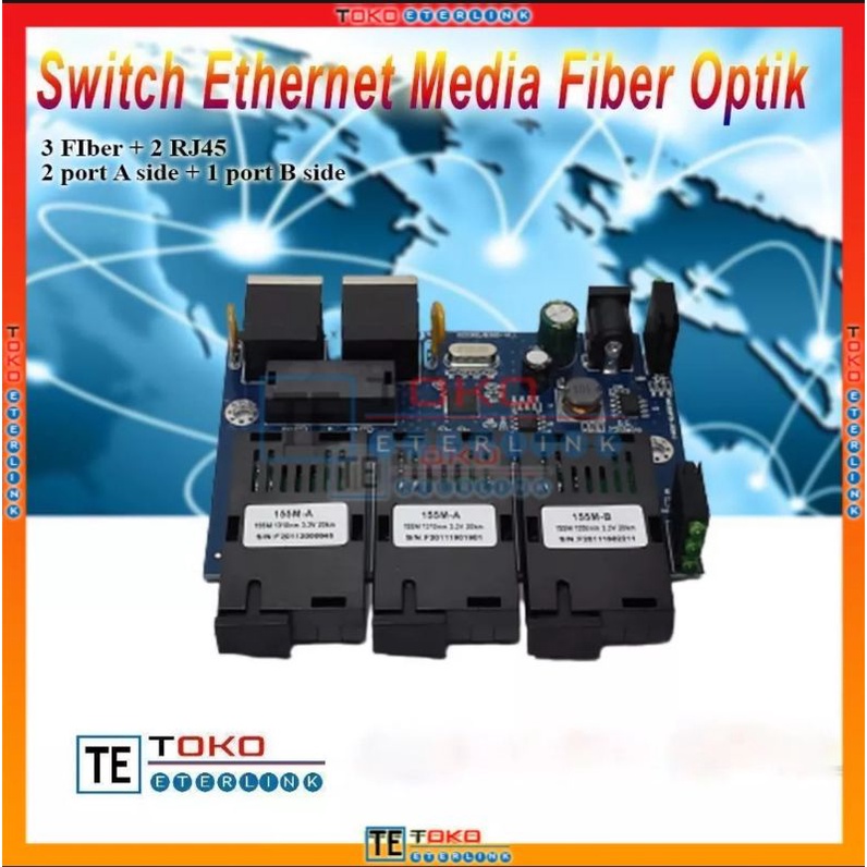 Jual Media Converter 3 FO 2 LAN Board Fiber Optic 10/100 Switch Fiber | Shopee Indonesia