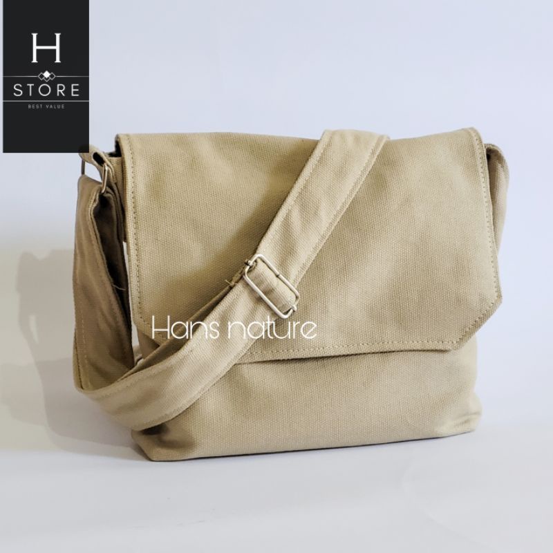 Jual Tas wanita / pria kanvas tas selempang medium Slingbag canvas ...