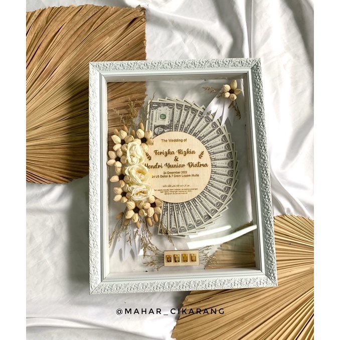 Jual Mahar Pernikahan Bingkai mahar nikah rustic akrilik | Shopee Indonesia