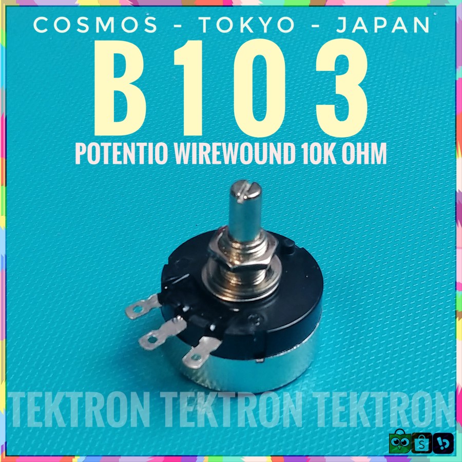 Jual Cosmos Wirewound 103 Variable Resistor Potentiometer 10K 2Watt ...