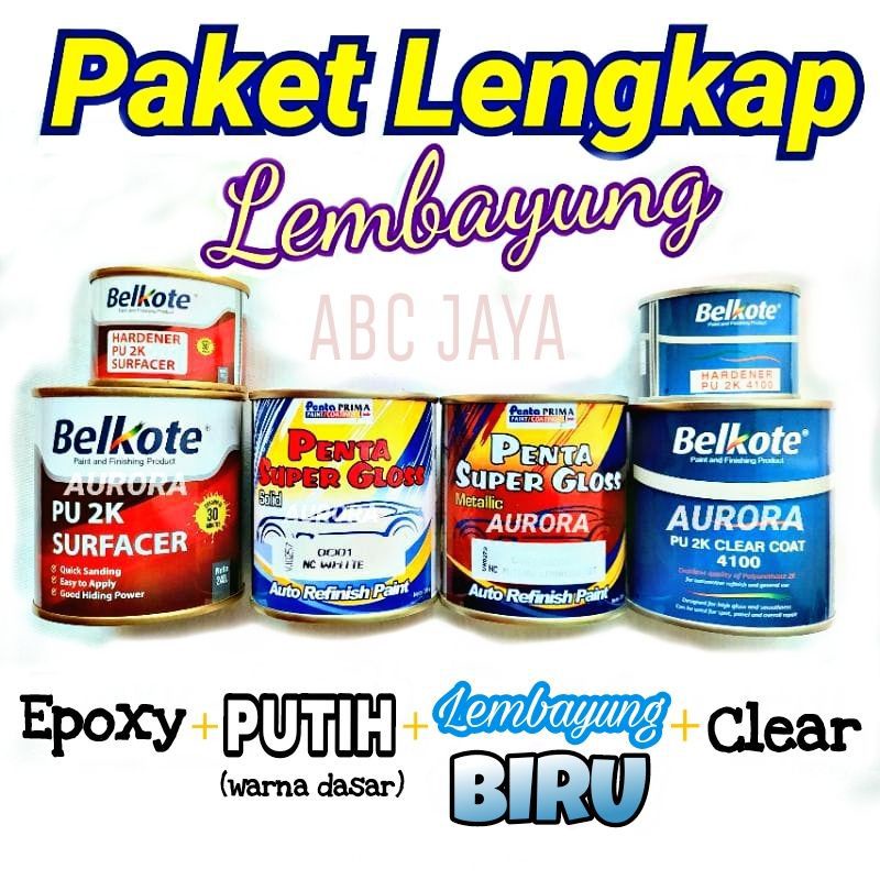 Jual PAKET Cat Belkote Epoxy + Penta Super Gloss NC White Putih + Pearl ...