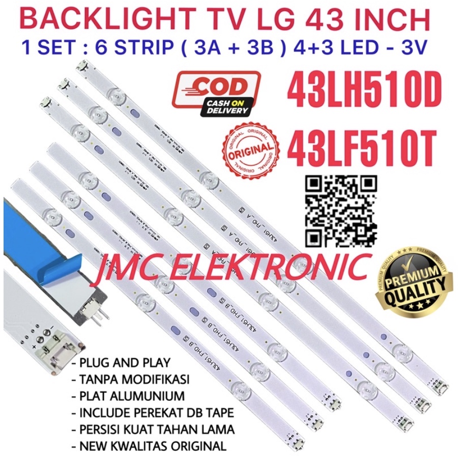 Jual BACKLIGHT TV LED LG 43 INCH 43LH510D 43LF510T 43LH510 43LF510 LAMPU BL LG 43 IN 7K 3V ...