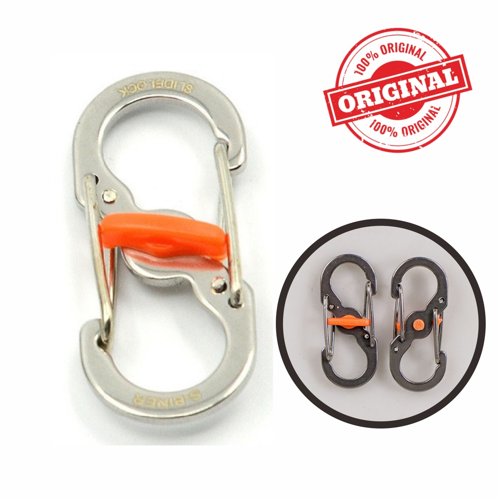 Jual Carabiner S Biner dengan Safety Lock Pengait Gantungan Kunci ...