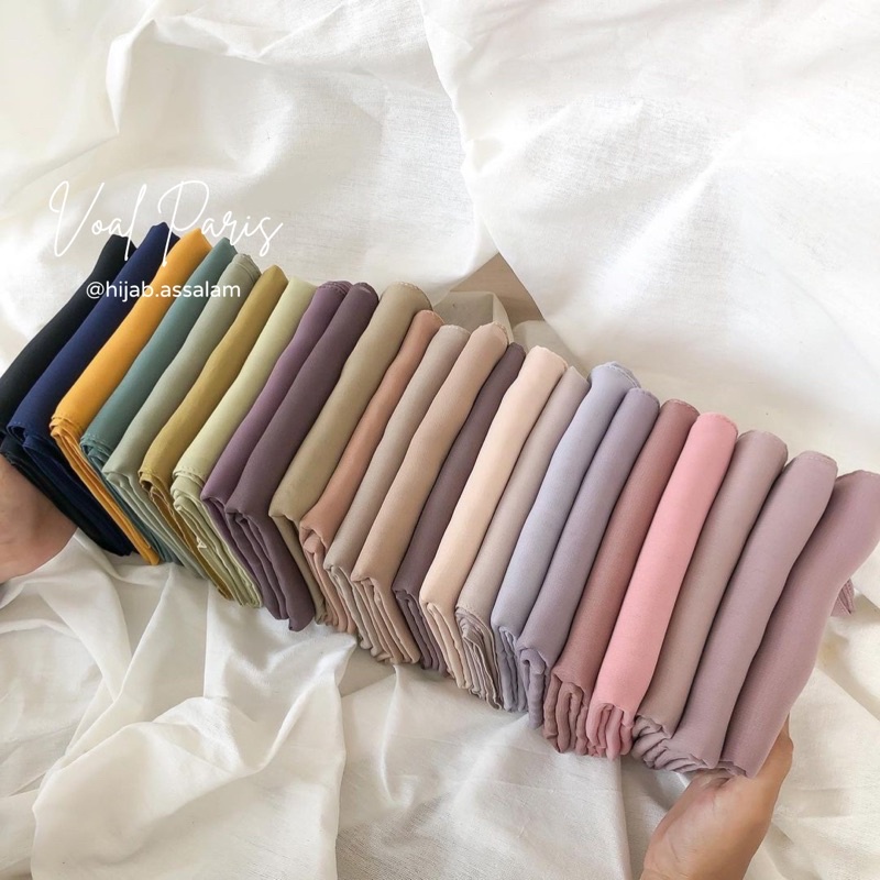 Jual ( Warna Lengkap ) Voal Paris Premium Jahit Tepi, Hijab Square / Hijab Segiempat | Shopee ...
