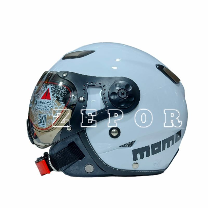 Jual Helm JPN MOMO PILOT Solid Putih Original SNI Half Face | Shopee ...