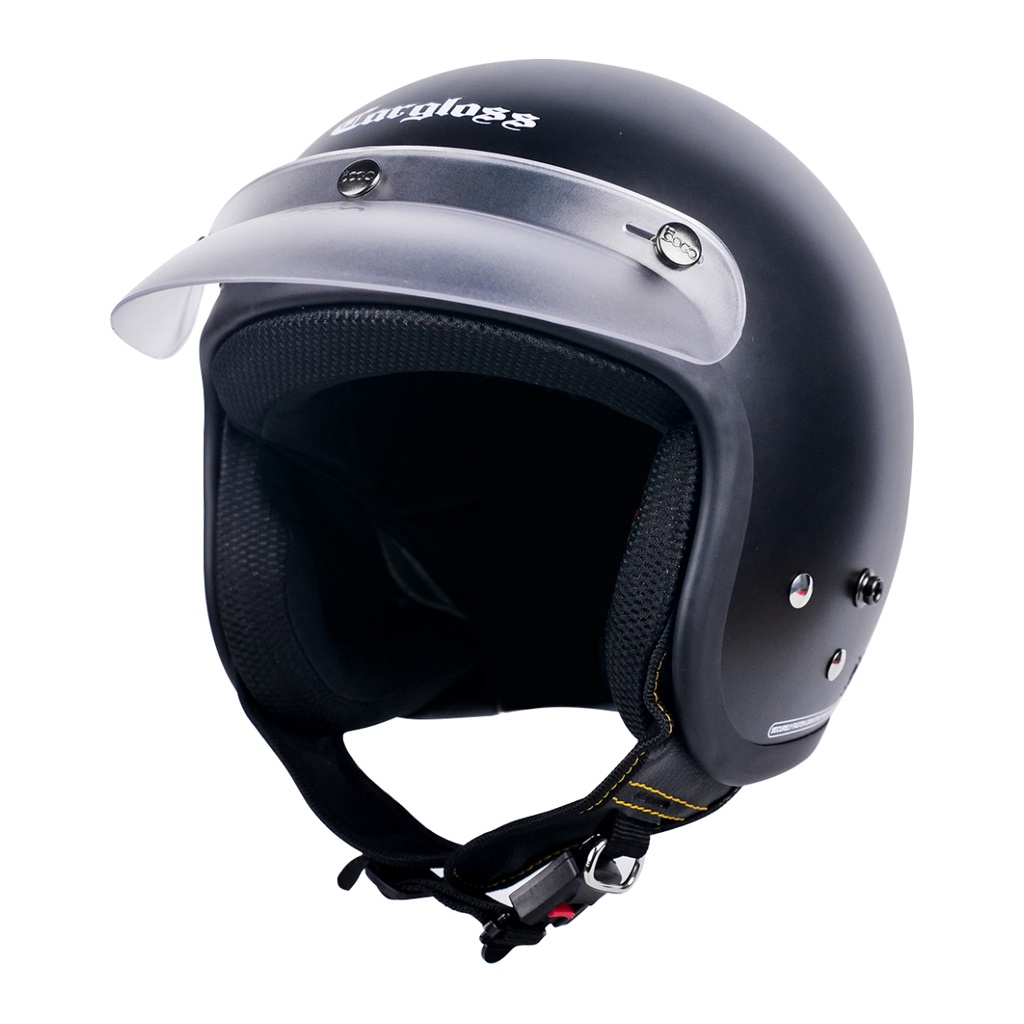 Jual Cargloss CFM Retro Pet Mini Helm Half Face - Black Doff | Shopee ...