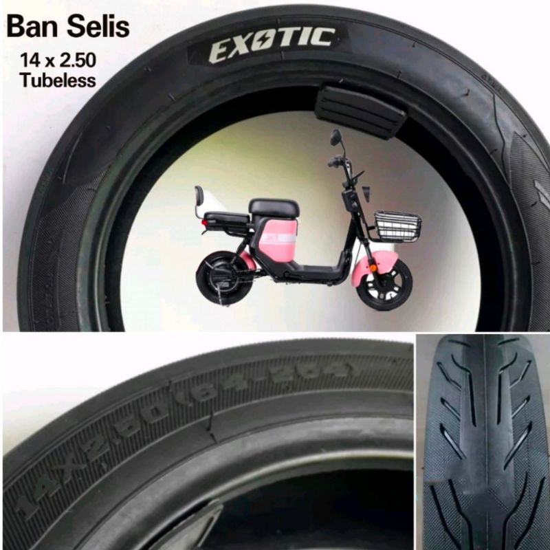 Jual Ban Luar Sepeda Listrik Tubles Selis E-Bike Tubless Tubeless 14 x 2.50 | Shopee Indonesia