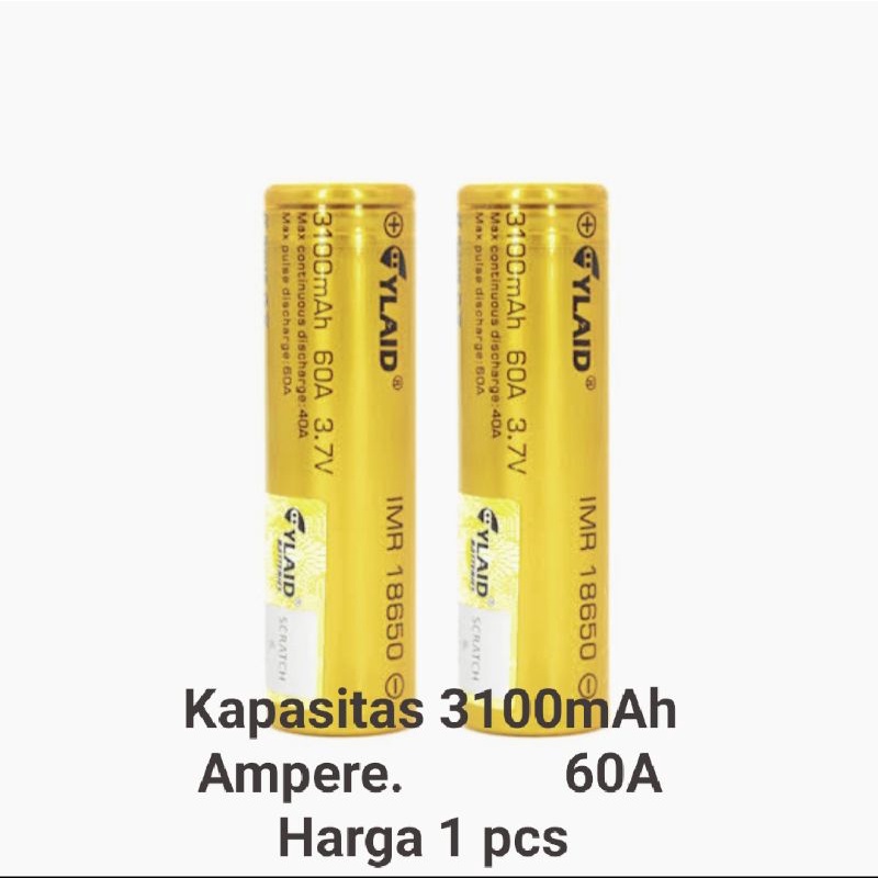 Jual Baterai 18650 CYLAID 3100mAh 60A Original | Shopee Indonesia