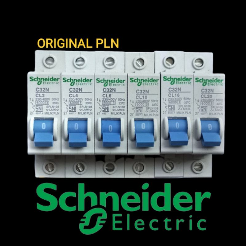 Jual mcb sneider biru standar pln mcb listrik mini circuit breaker cl 2 ...