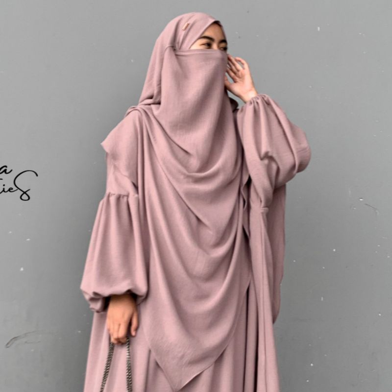 Jual Durar.id - Heera French Khimar Crinkle Airflow Premium Khimar ...