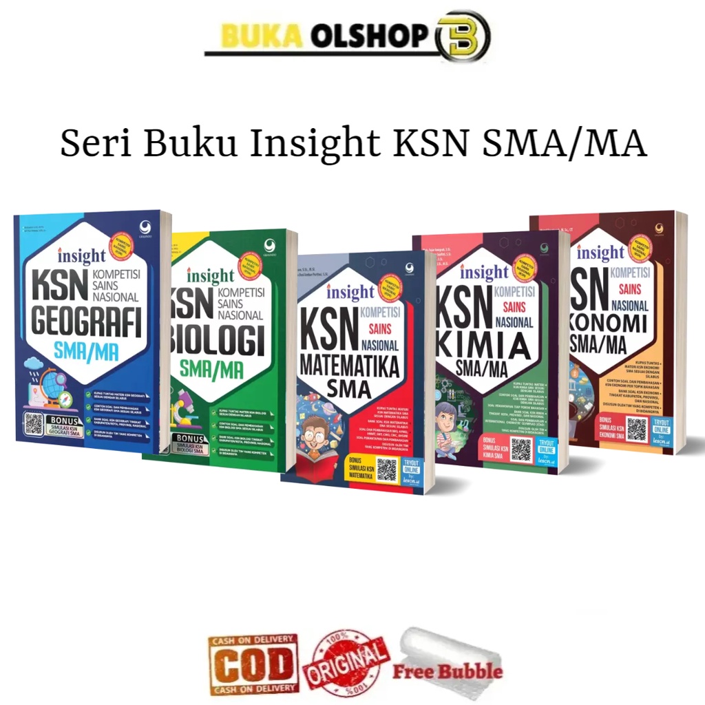 Jual Insight KSN Matematika Kimia Ekonomi Biologi Geografi SMA Buku KSN Informatika Olimpiade ...