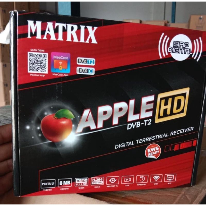 Jual STB MATRIX APPLE MERAH DVT-T2 HD | Shopee Indonesia