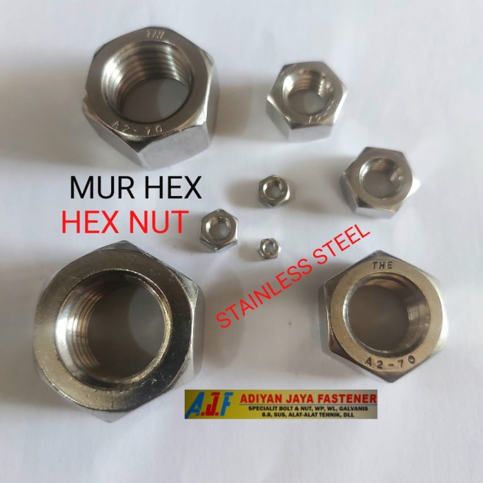 Jual MUR HEXAGON (HEXAGON NUT) 1" INCHI SS 304 | Shopee Indonesia