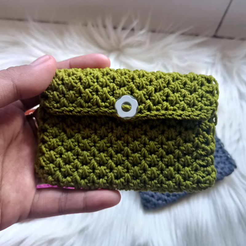 Jual Dompet Rajut Kartu Mini. Dompet Kartu Rajut Kancing Sakura ...