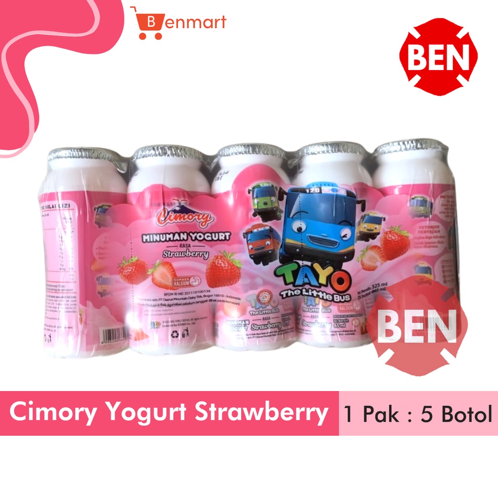 Jual Cimory Yogurt Drink STRAWBERRY 1 Pak 5 Botol 65ml 65 ml Stroberi Merah | Shopee Indonesia